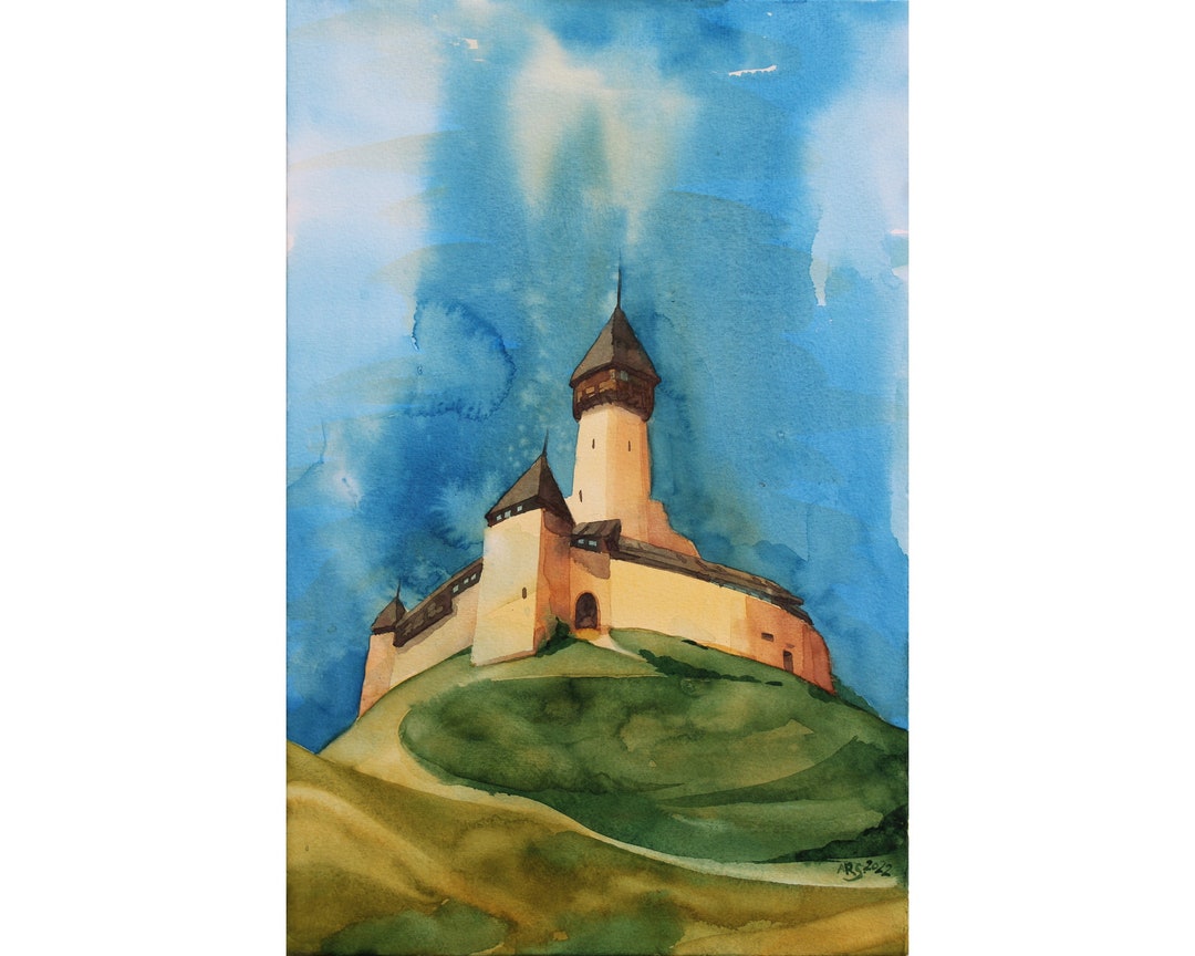 Velika Kladuša Stari Grad, Bosnian Castle Poster by Original Watercolor ...