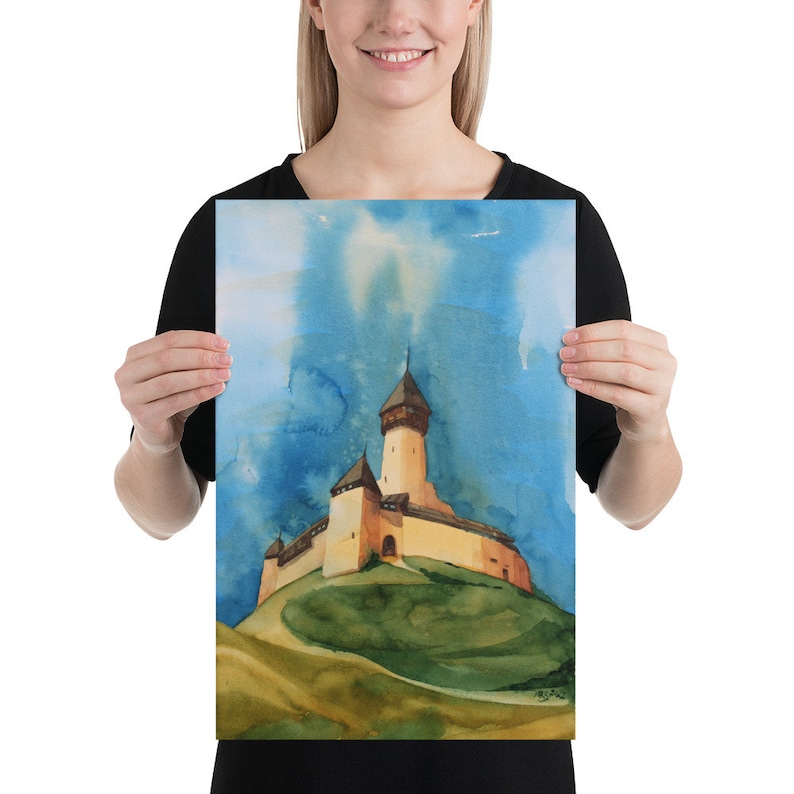 Velika Kladuša Stari Grad, Bosnian Castle Poster by Original Watercolor ...