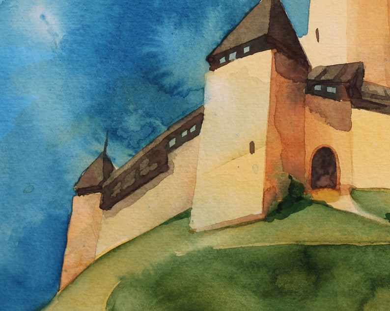 Velika Kladuša Stari Grad, Bosnian Castle Poster by Original Watercolor ...