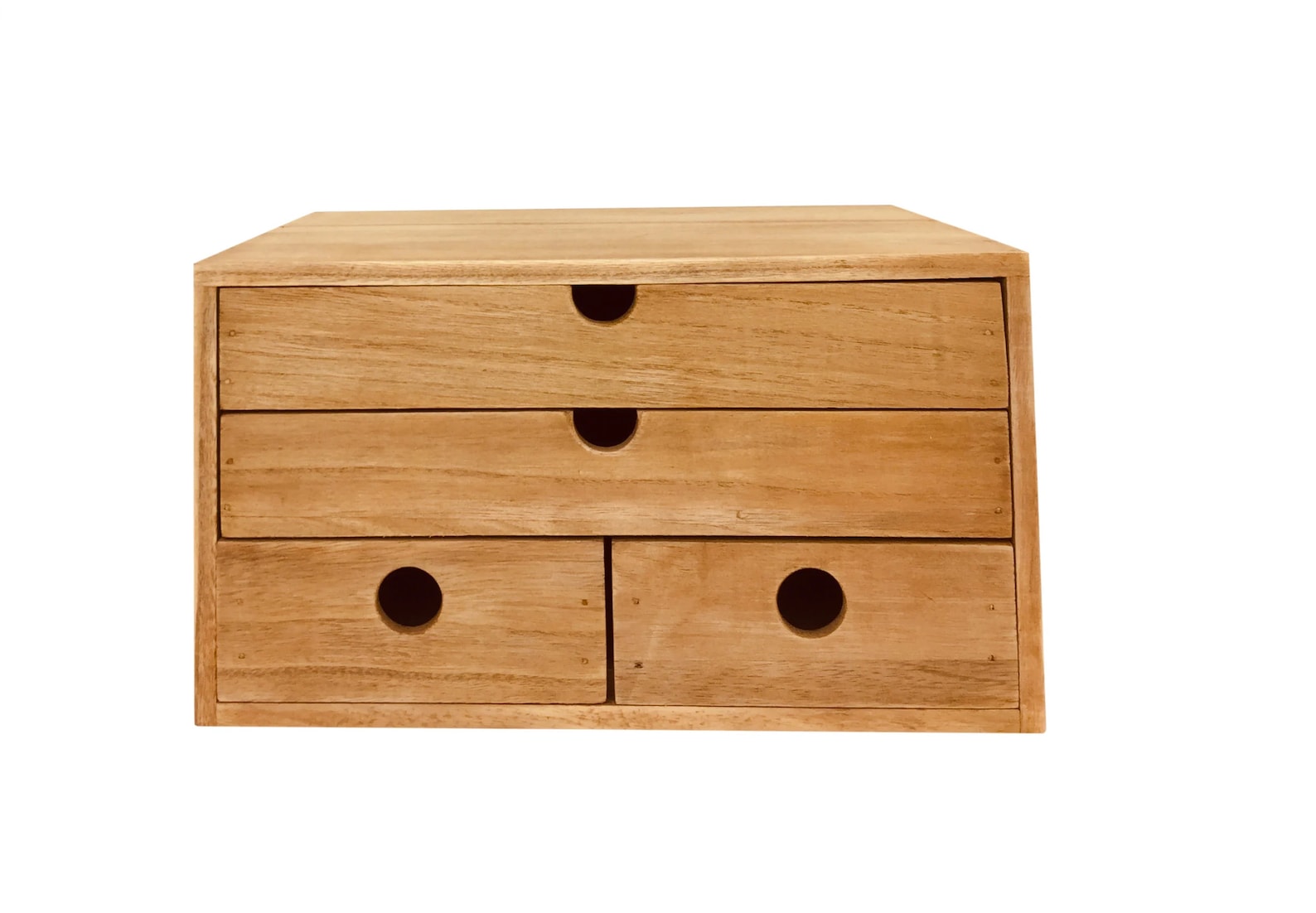 4 Drawers Rustic Solid Wood Desktop Table Storage Organiser | Etsy