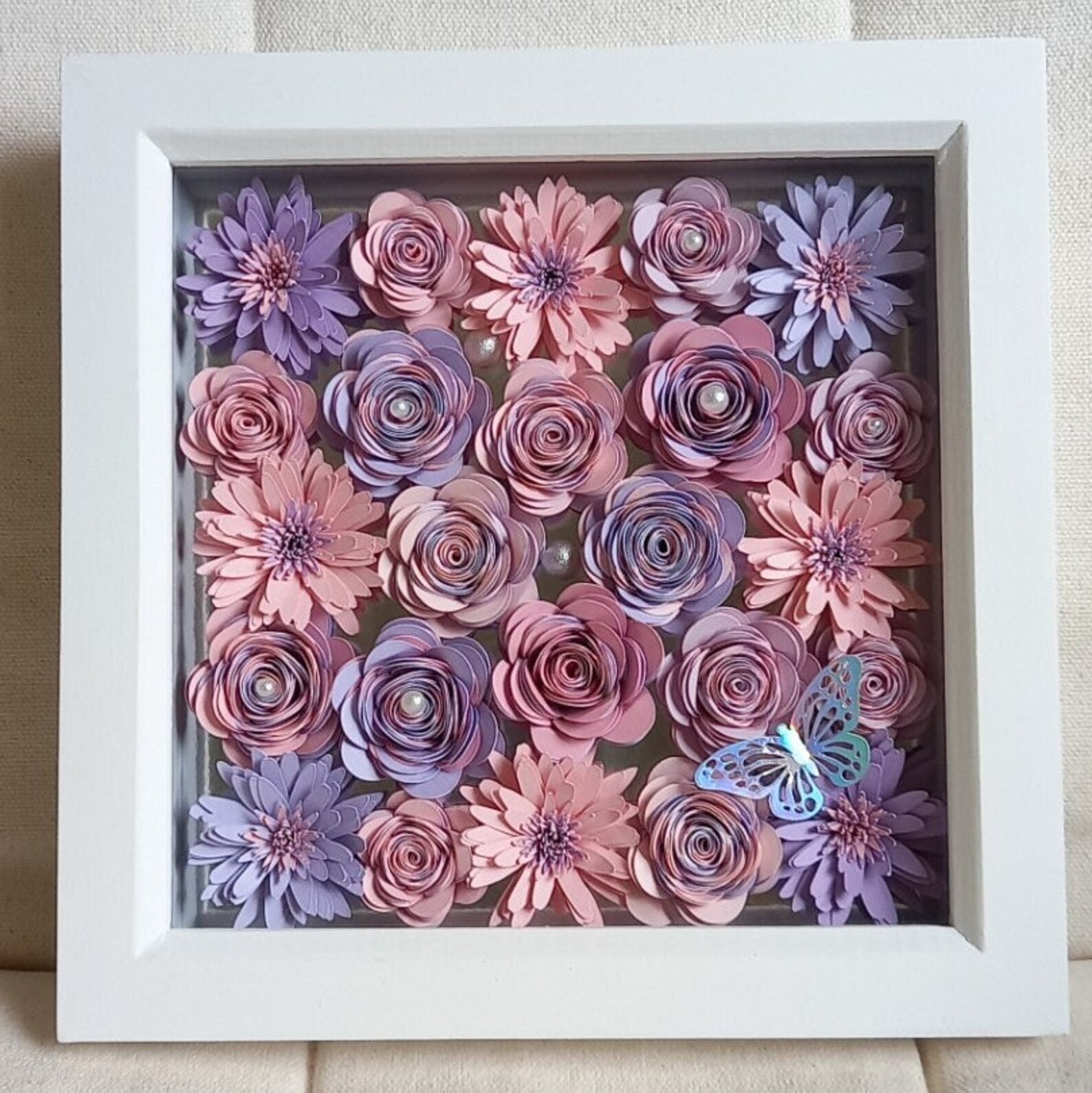 Personalised Name and Initial Shadow Box Frame Hand Rolled | Etsy UK