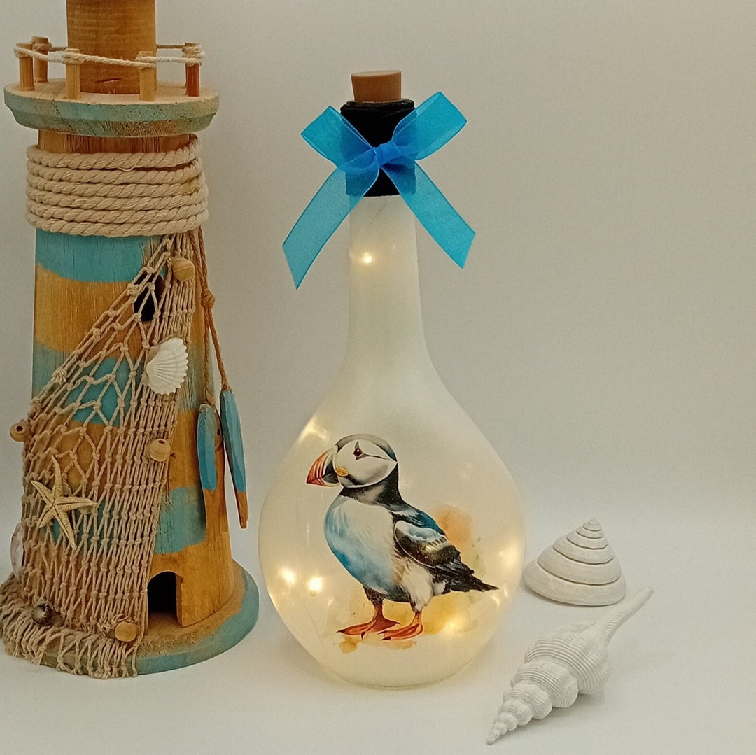 Puffin Light up Bottle. Puffins. Bottle Light. Puffin Gifts. Unique ...