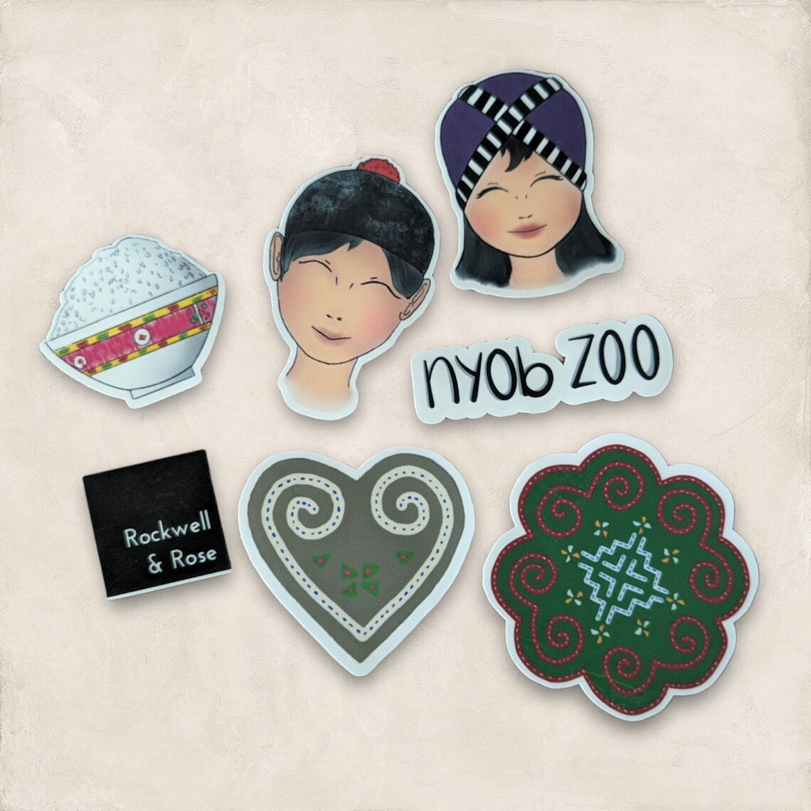 Hmong Sticker Set Paj Ntaub Sticker Handmade Gift - Etsy