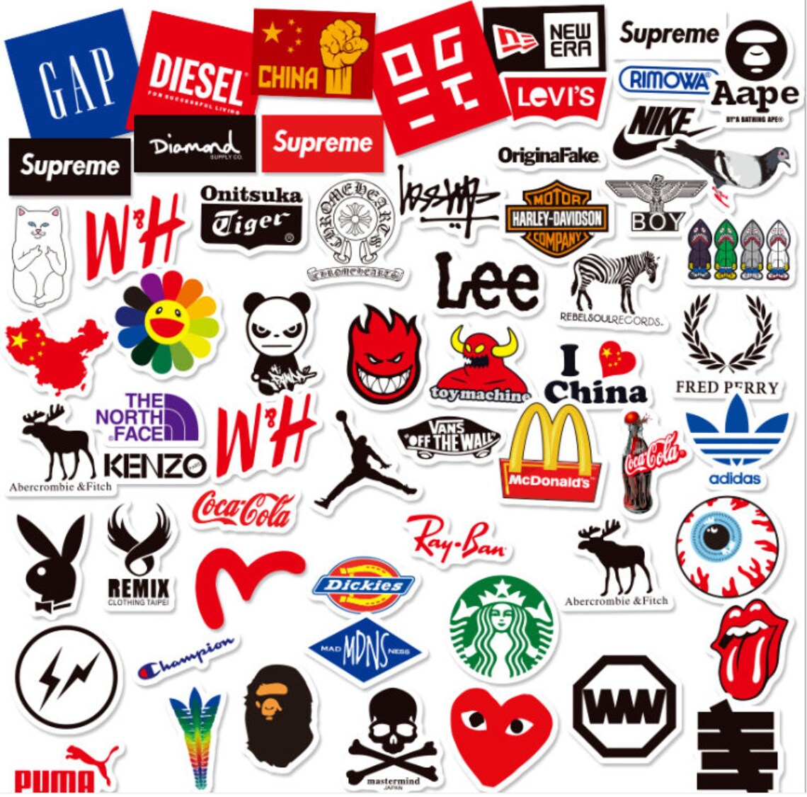Streetwear Stickers Hypebeast Vinyl Sticker Pack Waterproof | Etsy