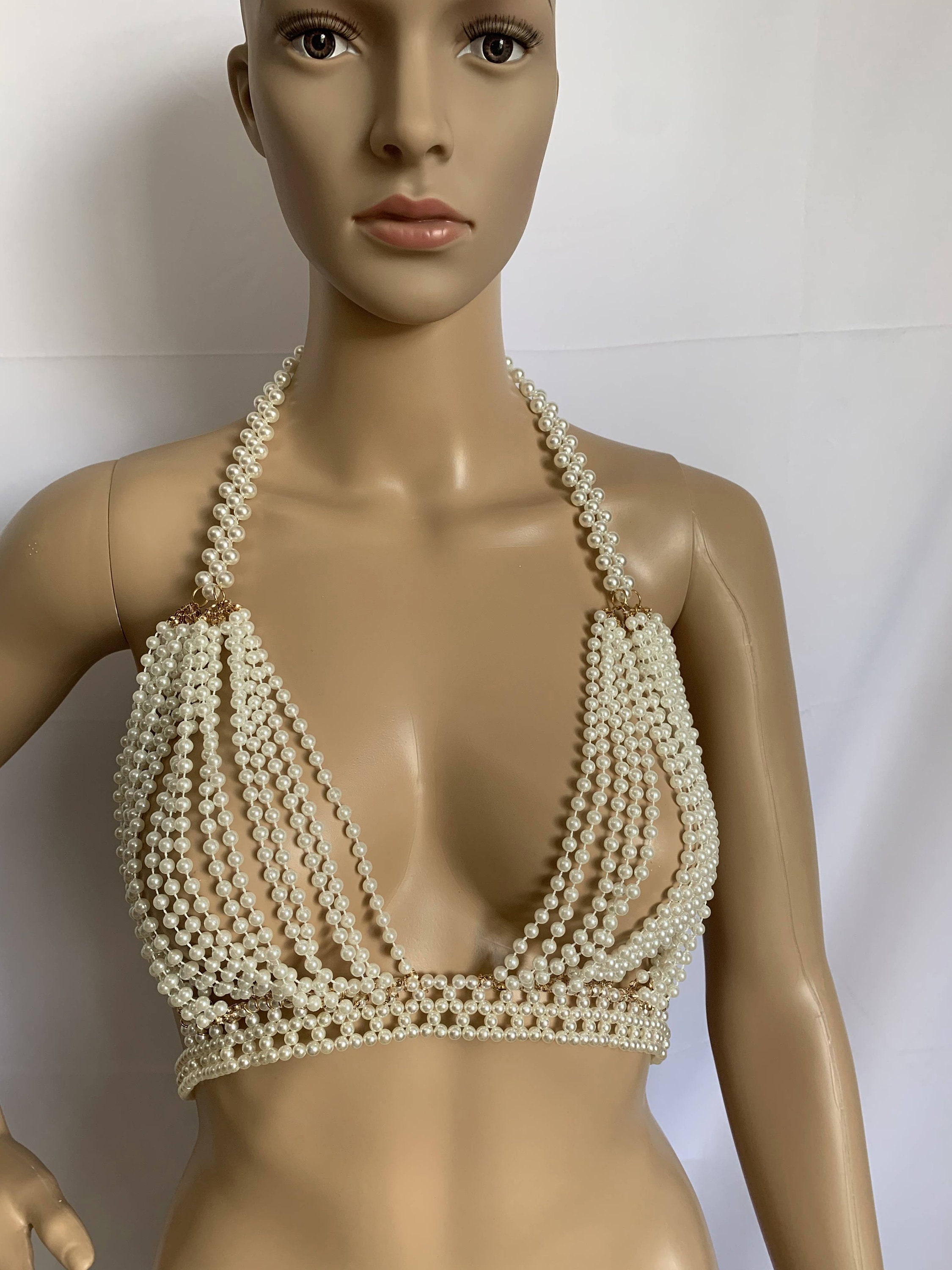 Bra Chain Bra Pearl Bra Body Accessories Bra Accessories Etsy