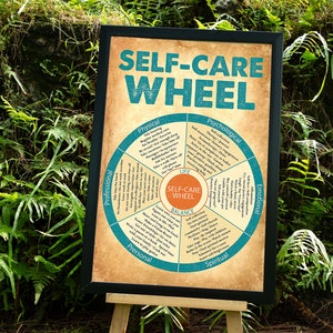 Self-care Wheel Poster Poster, Mental Health Awareness Poster, Social ...