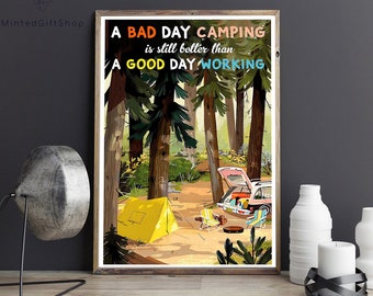 Camping Poster/ Camping Wall Decor/ Gift for Campers/ Campers | Etsy