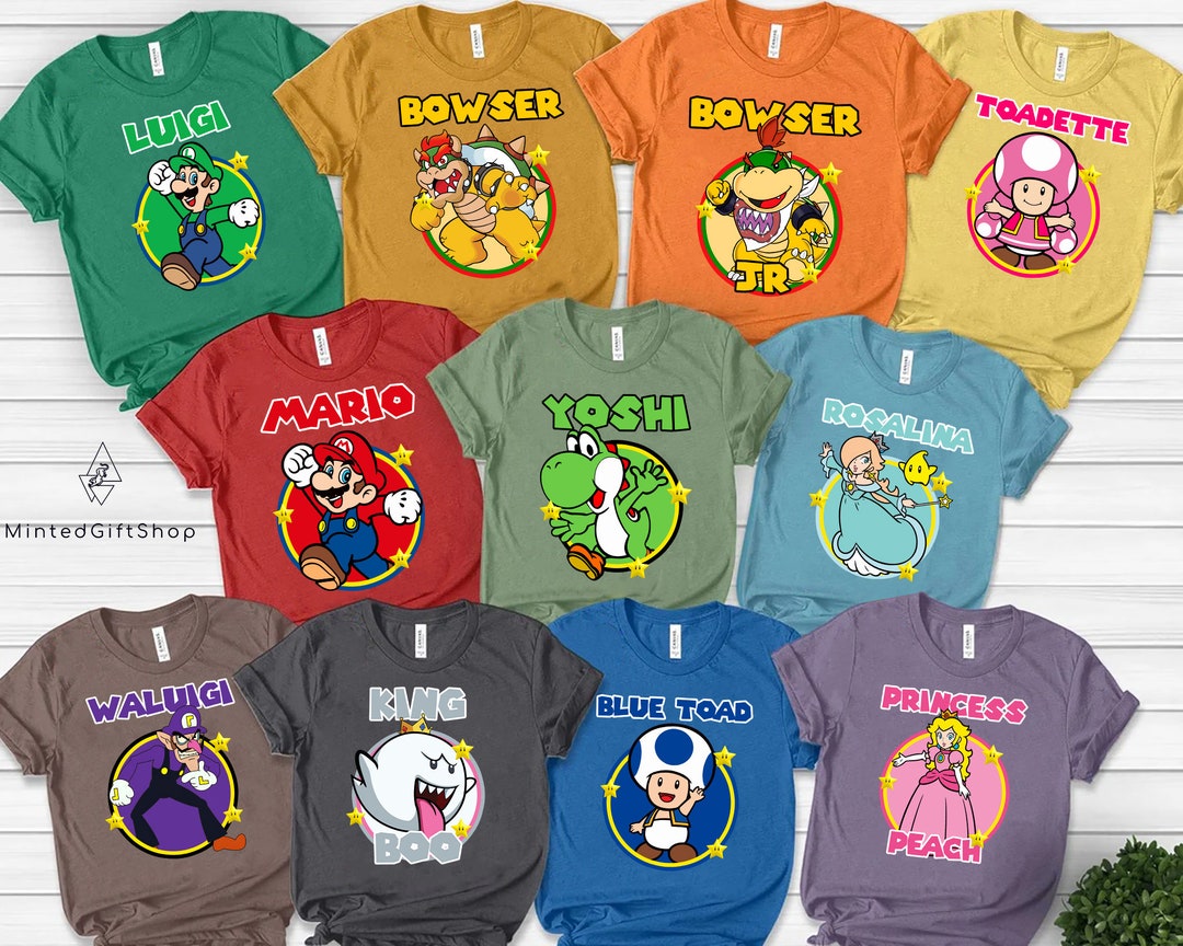 Personalized Mario Bros Family Shirt, Custom Character Super Mario T ...