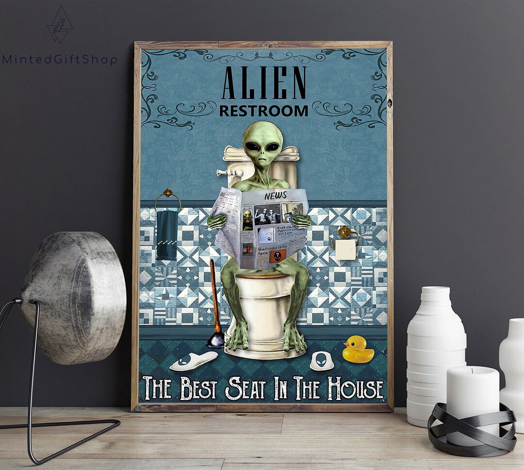Alien Poster/ Alien Vintage Poster/ Funny Alien Poster/ Alien Home ...