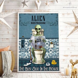 Alien Poster/ Alien Vintage Poster/ Funny Alien Poster/ Alien Home ...