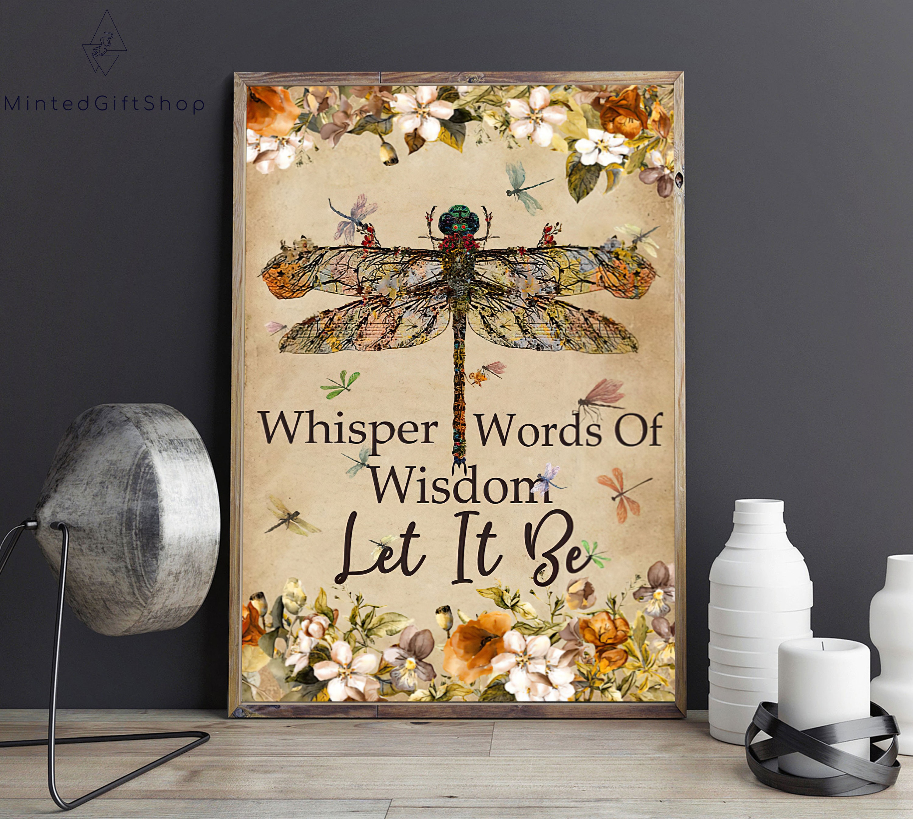 Dragonfly Poster/ Whisper Words of Wisdom Poster/ Dragonfly - Etsy