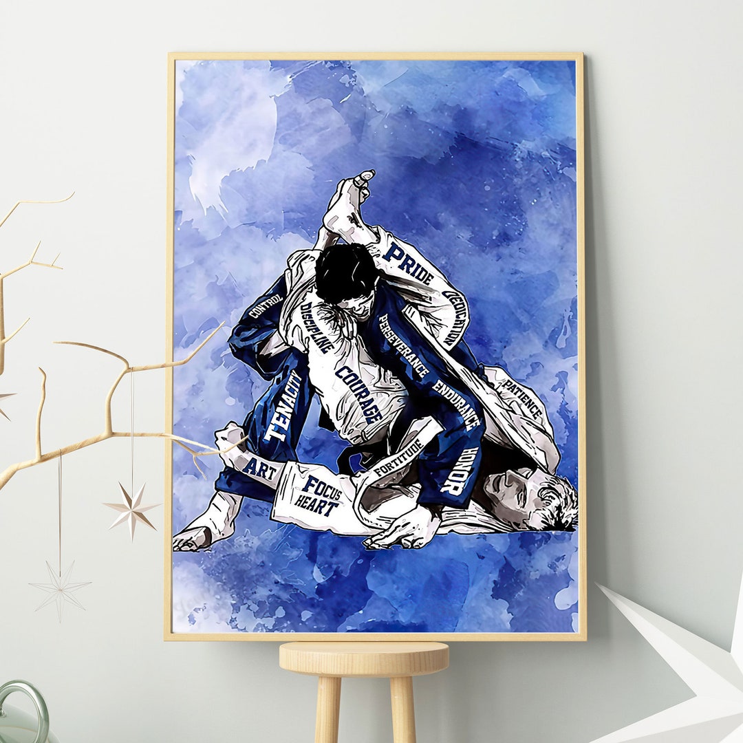 Jiu Jitsu Players Poster/fighting Martial Arts Poster/bjj Wall Decor ...