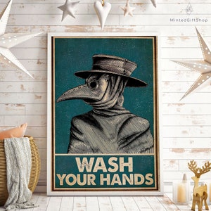 Plague Doctor Wash Your Hand Poster/ Wash Your Hand Poster/ Plague ...