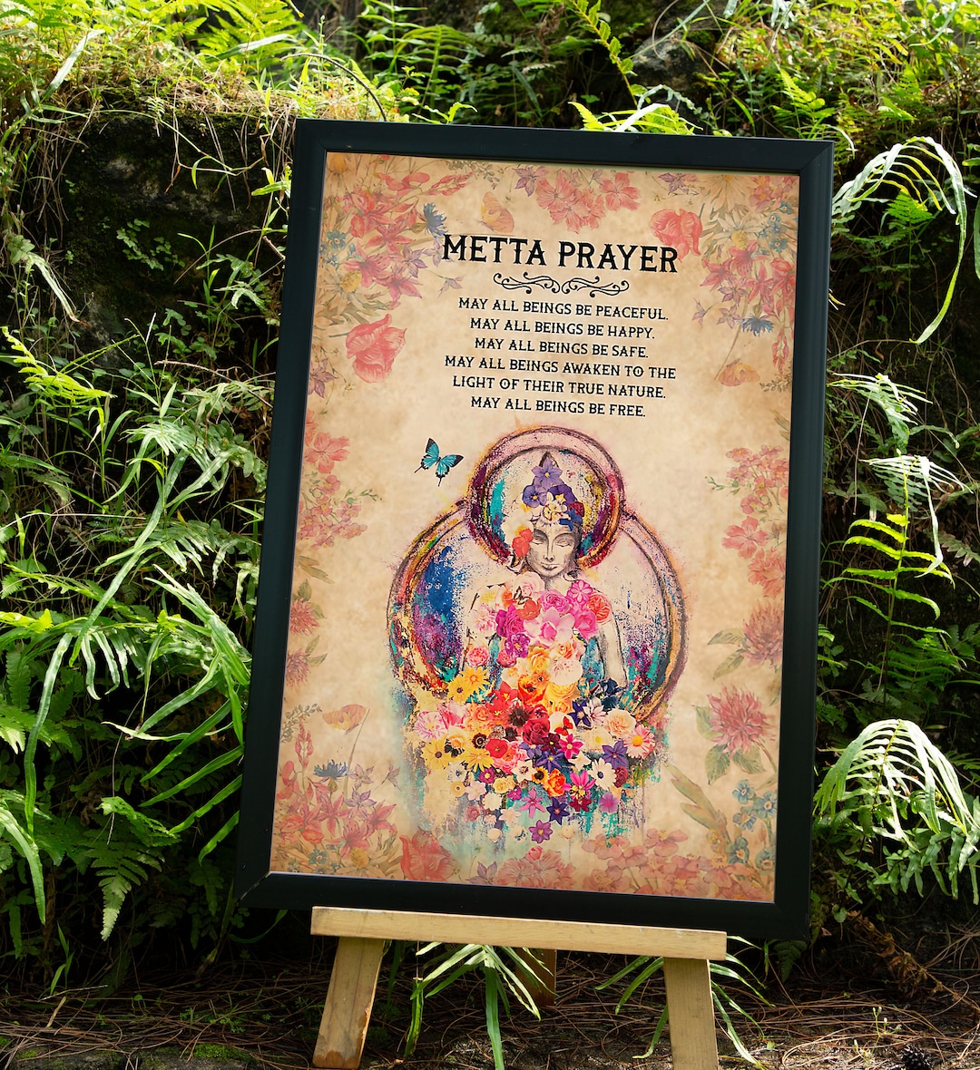 The Metta Bhavana Prayer Poster, Yoga Knowledge, Gift for Yoga Lover ...