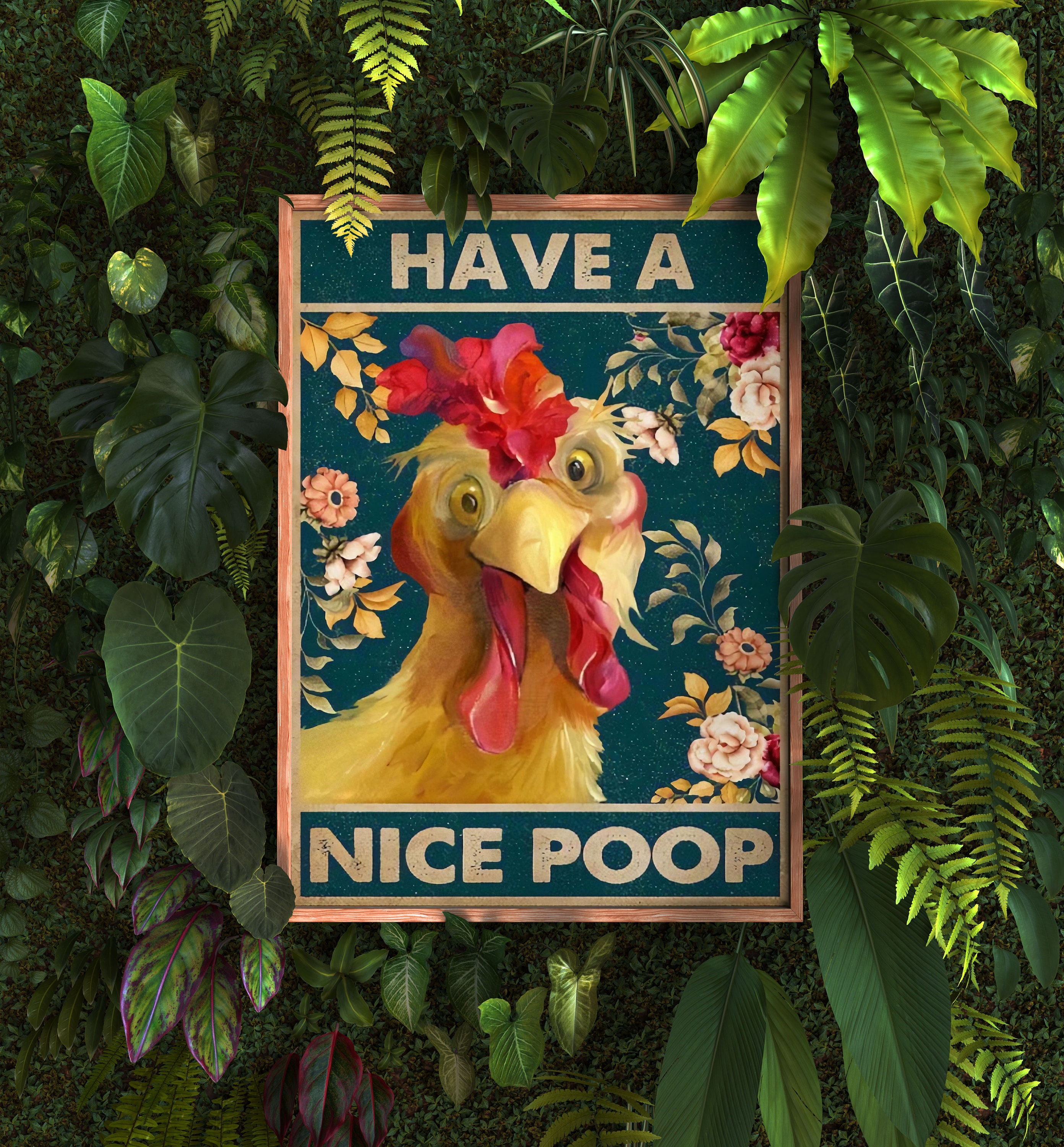 Have A Nice Poop Poster/ Funny Chicken Poster/ Funny Bathroom | Etsy