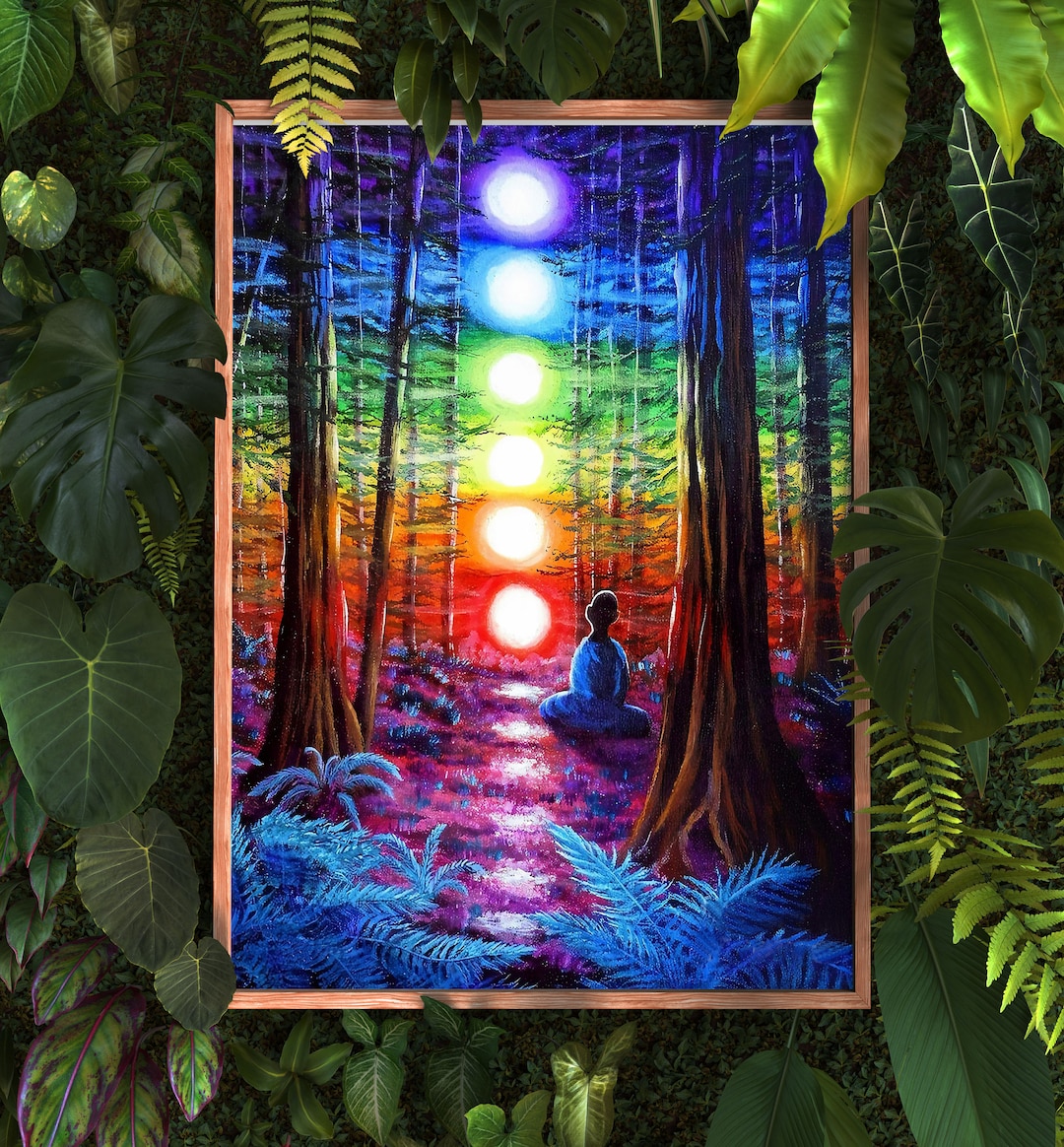 Chakra Art Poster, Chakra Meditation Art, Yoga Studio Decor, the Seven ...