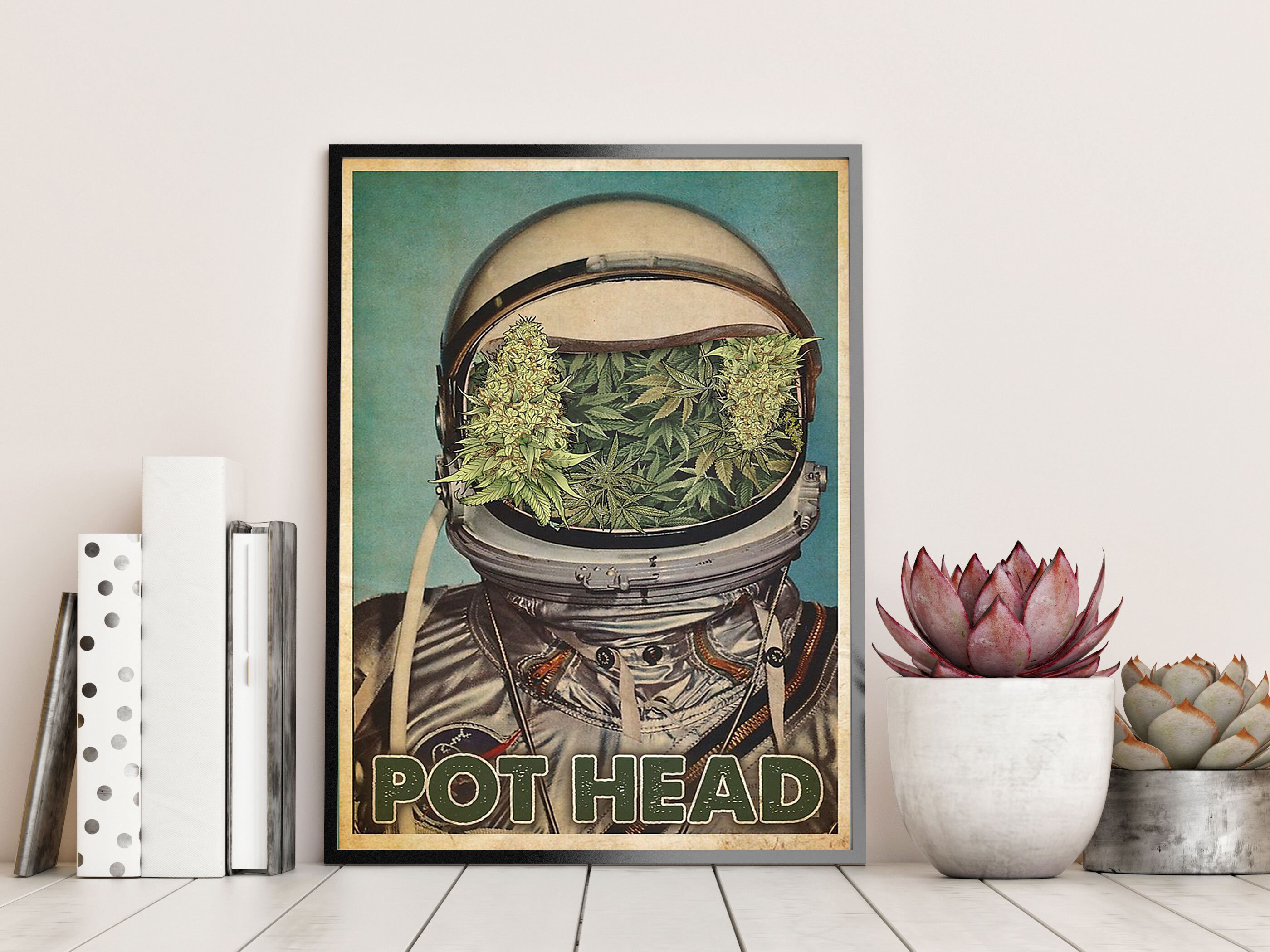 Pot Head Poster/vintage Cannabis Poster/ Cannabis Inspired - Etsy