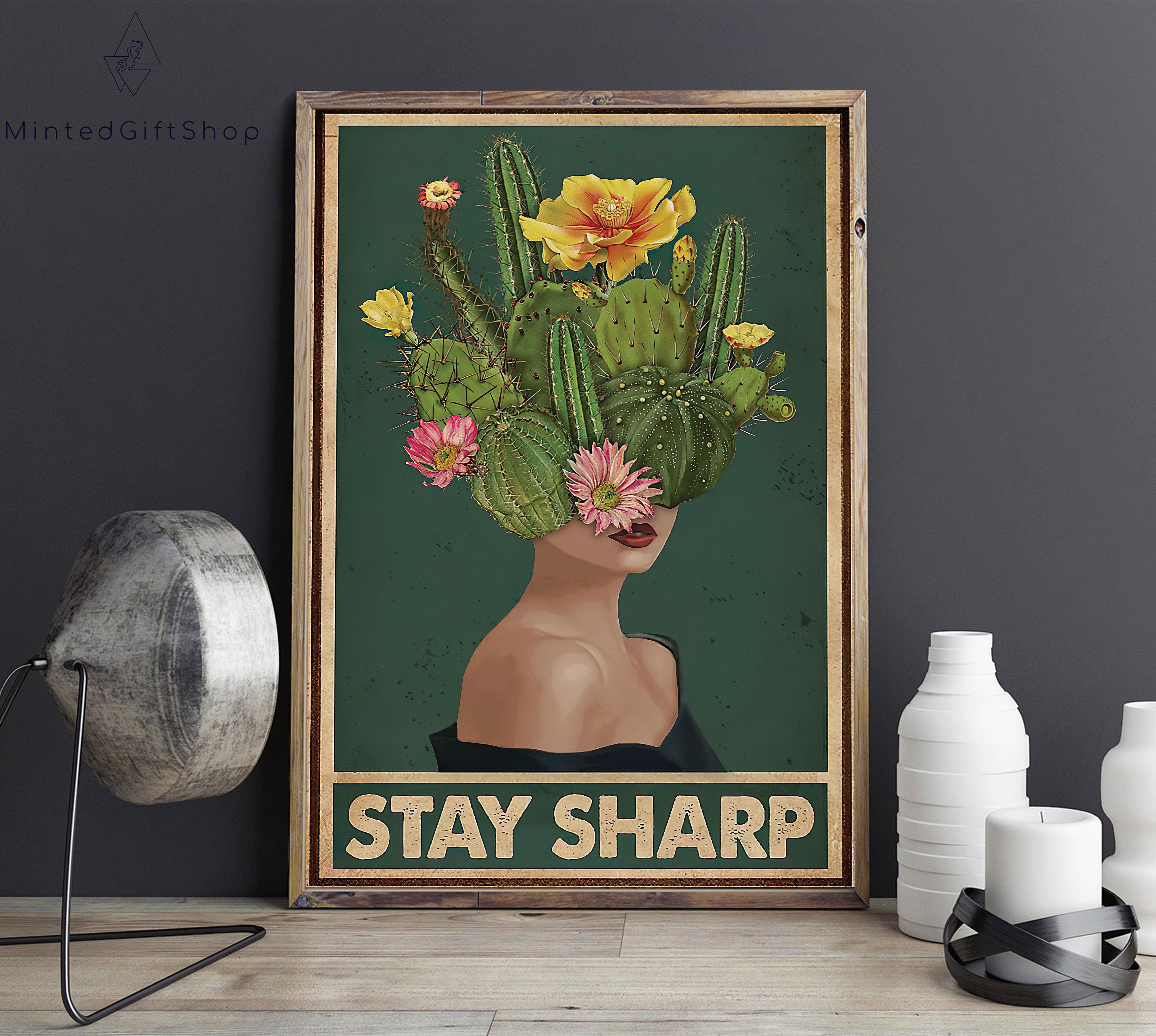 Stay Sharp Poster/cactus Poster/crazy Plant Lady Gift/cactus - Etsy