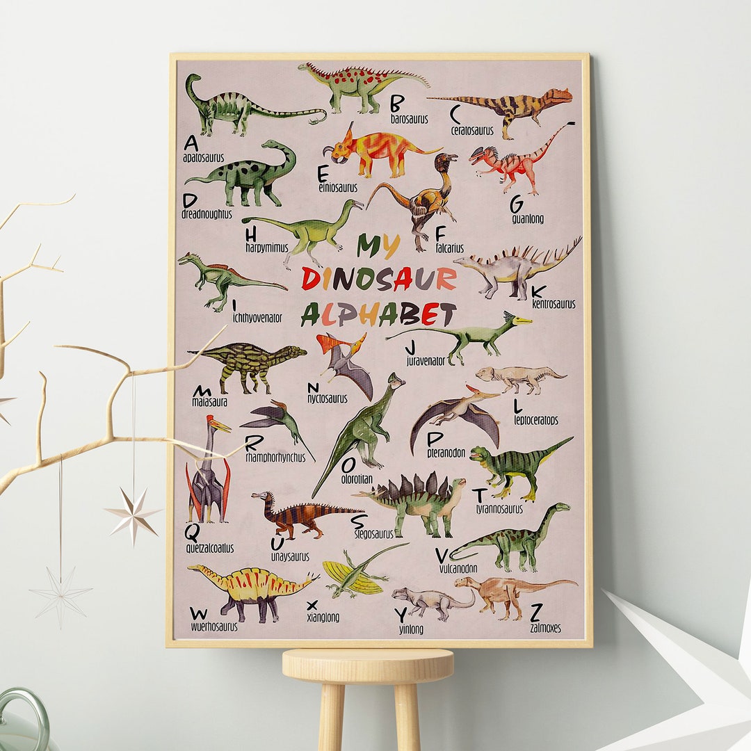 My Dinosaur Alphabet Poster/ Dinosaur Wall Art/dinosaur Print/ Dinosaur ...