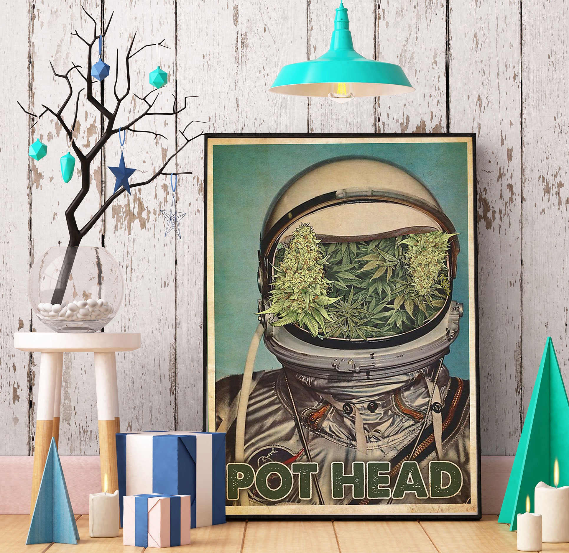 Pot Head Poster/vintage Cannabis Poster/ Cannabis Inspired Wall Decor ...