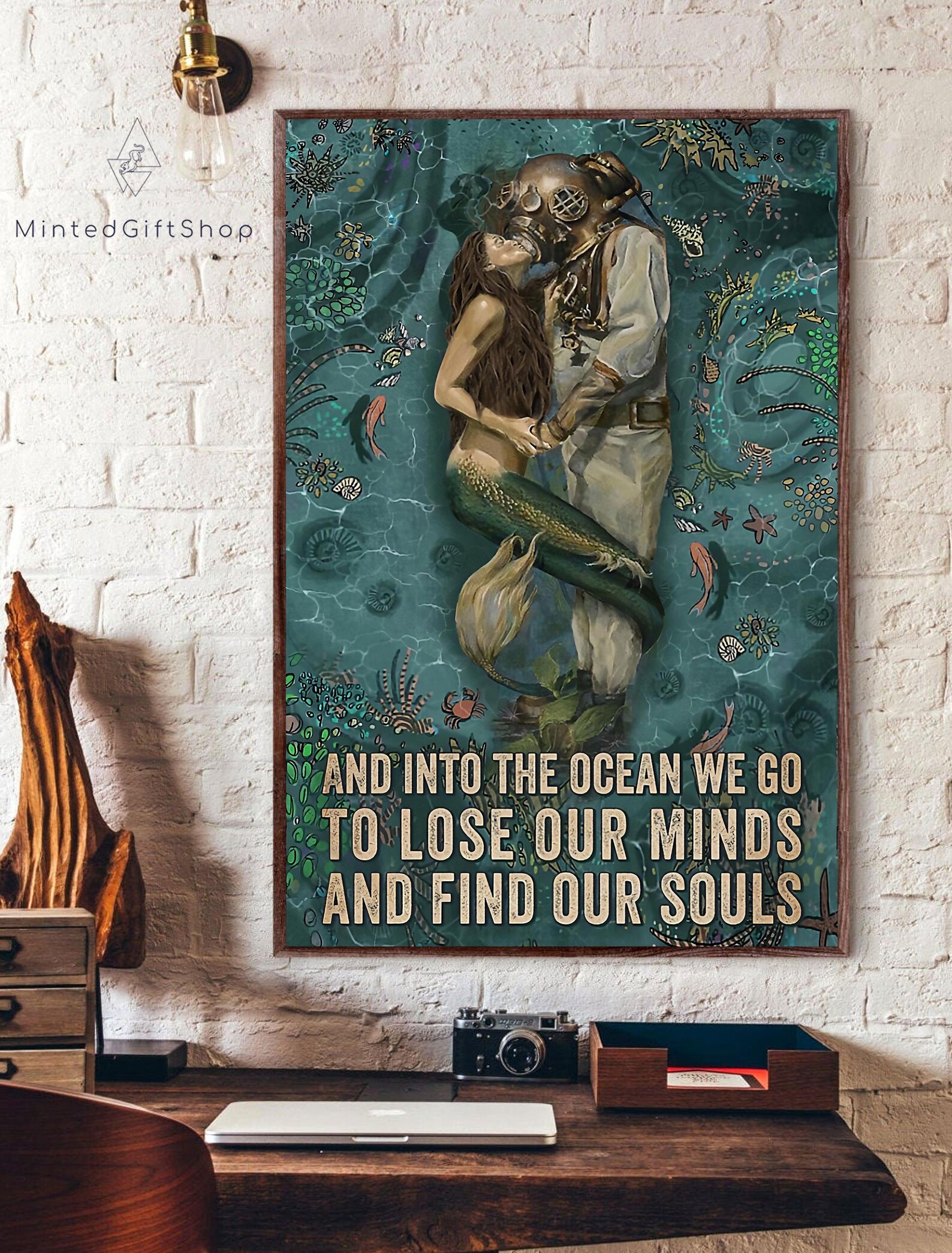 And Into the Ocean We Go Poster/ Scuba Diving Poster/into the - Etsy