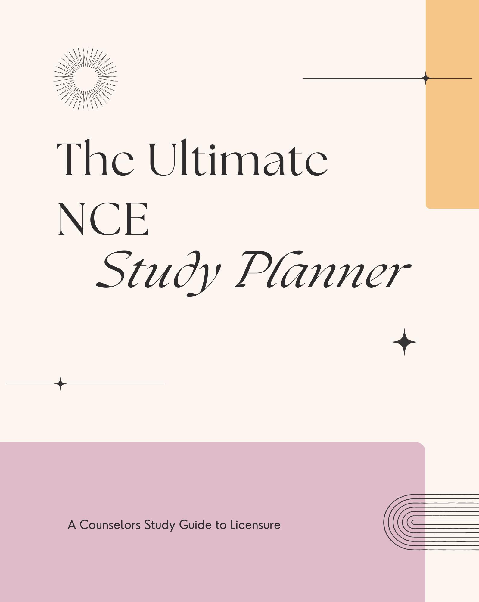 2026-national Counselor Exam Study Schedule and Planner, NCE Study ...