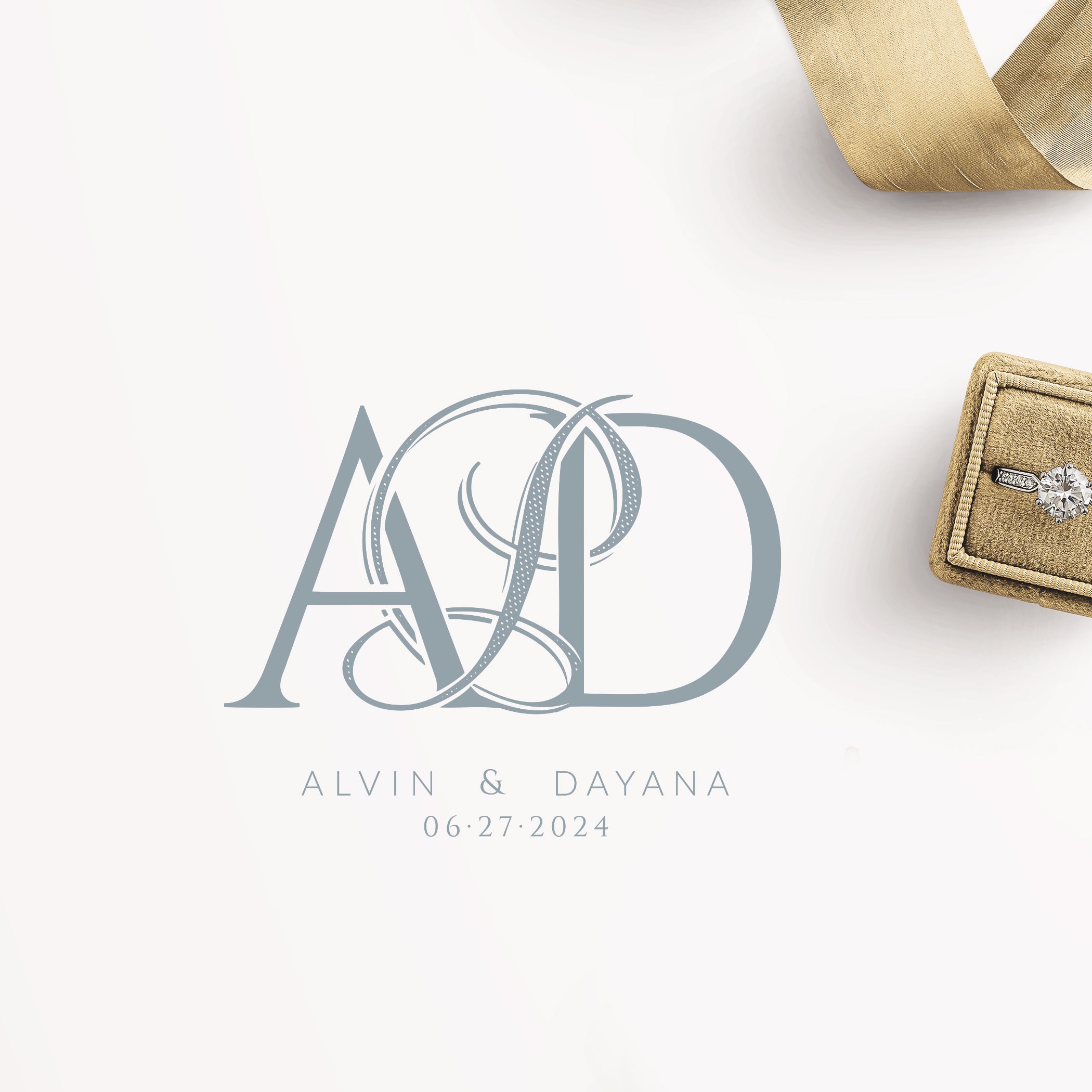 3 Letter Wedding Monogram, Three Letters Monogram Logo, 3 Letters ...