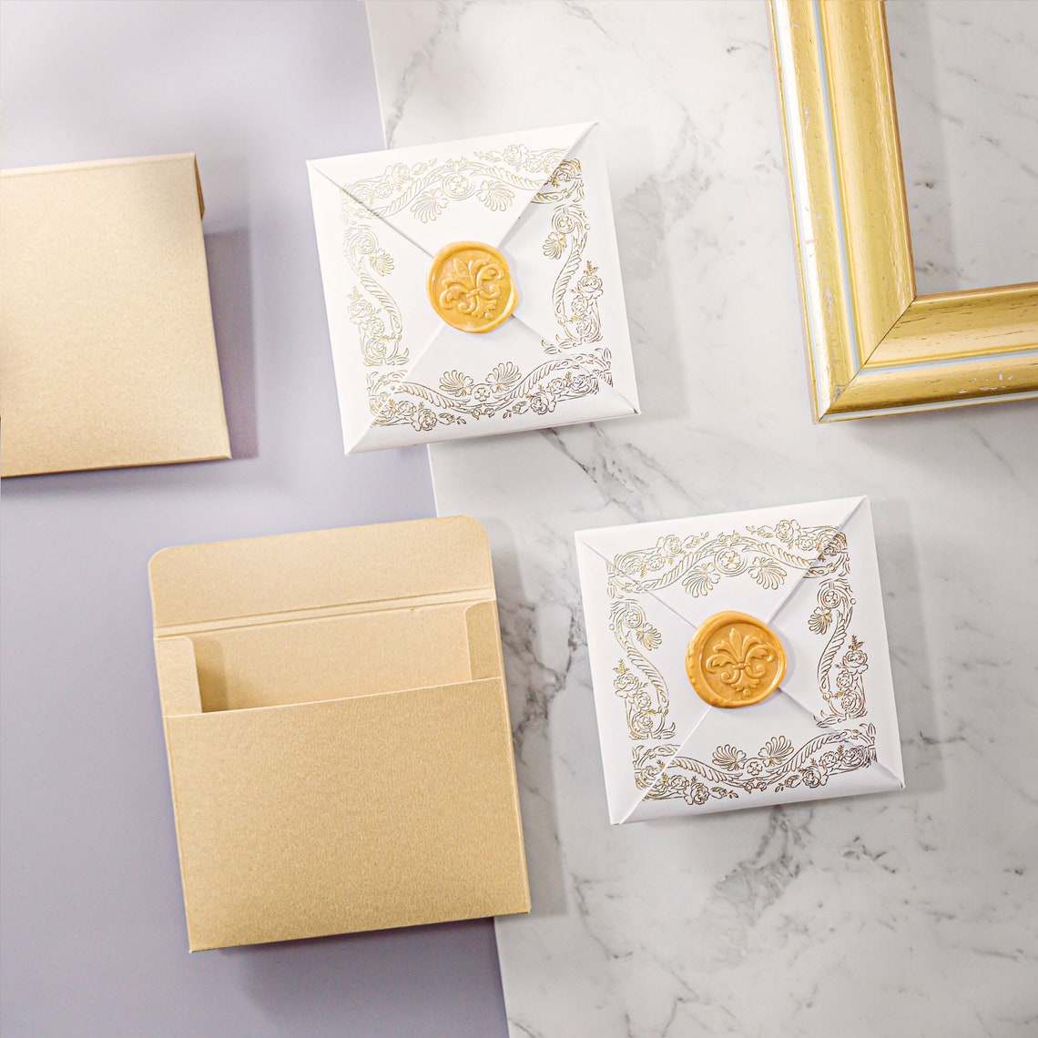 Elegant Gold Wedding Invitation Luxury Handmade Origami Invitation ...