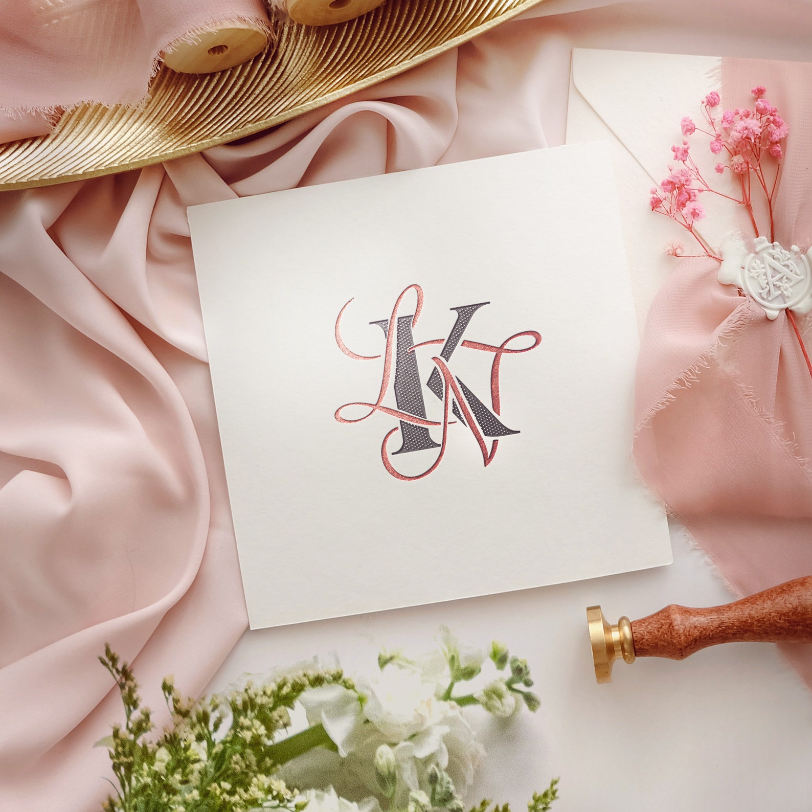 3 Letter Colorful Wedding Monogram, 3 Letters Monogram Logo With Colors ...