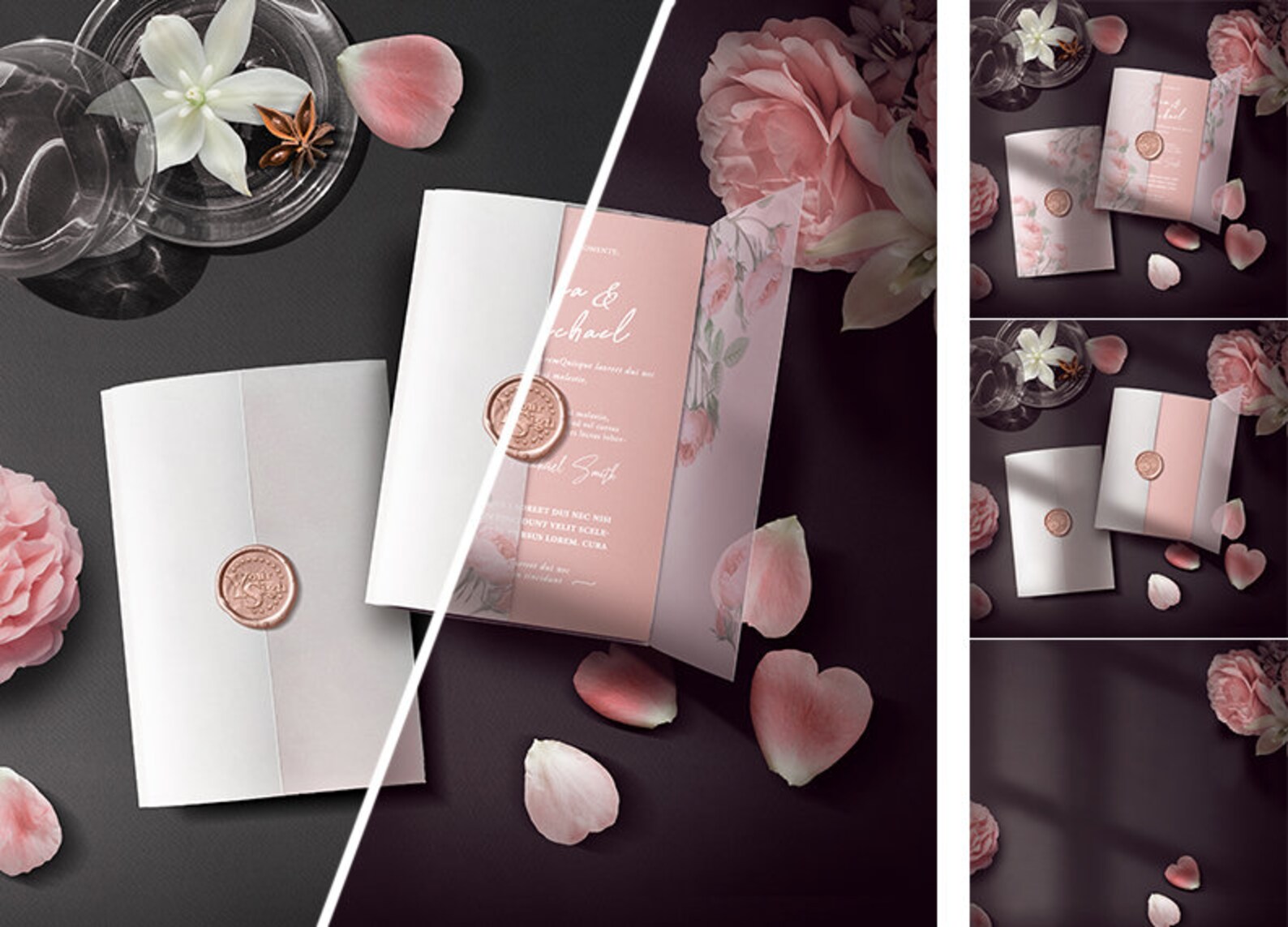 PSD Wedding Invitation MOCK-UP, Transparent Card Mockup, Wedding Card ...