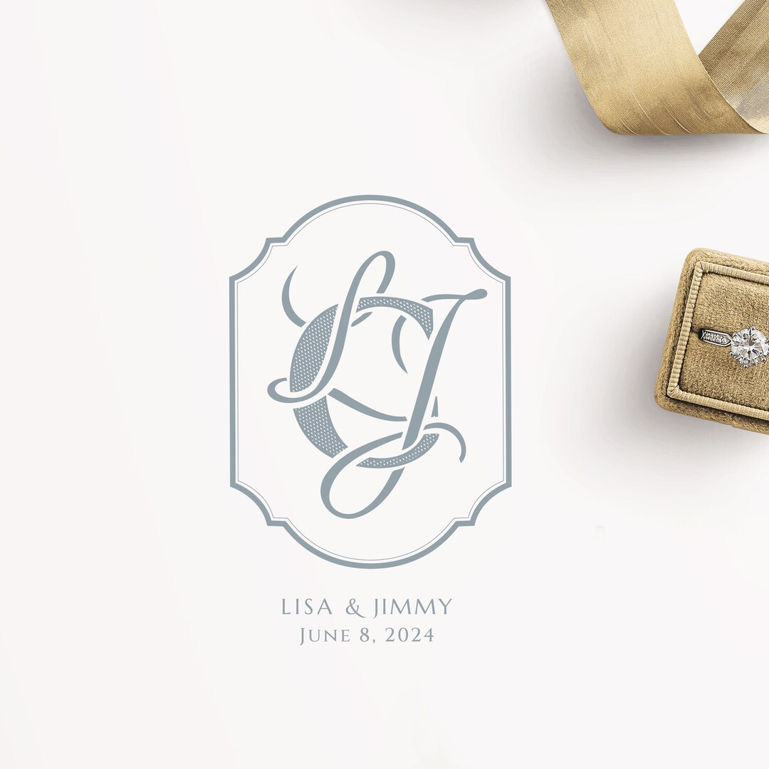 Royal Wedding Monogram Logo, Custom Initial Design (digital Download ...