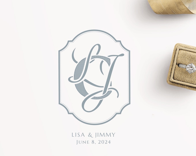 Royal Wedding Monogram Logo, Custom Initial Design (digital Download ...