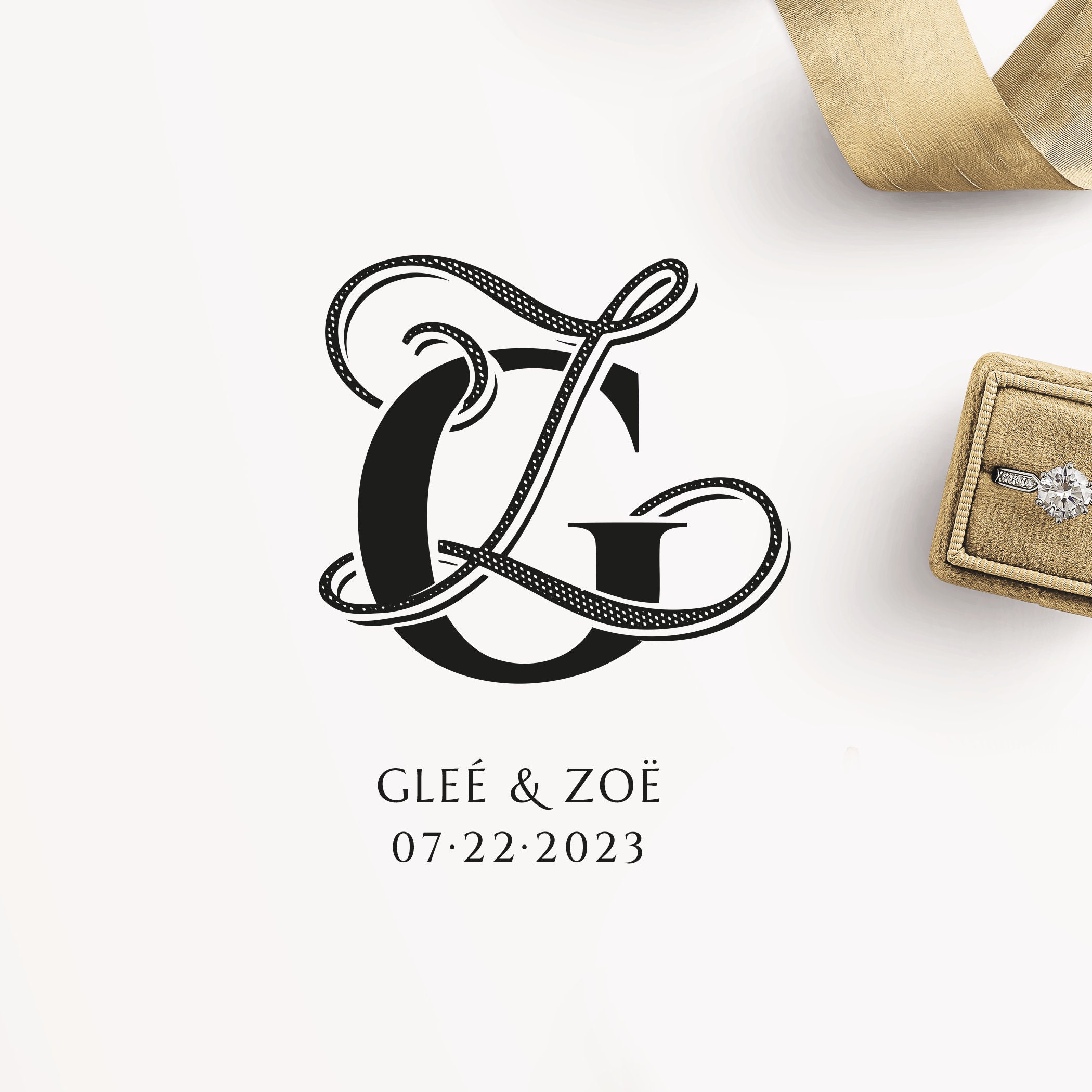 Modern Wedding Monogram Logo, Two Letters Logo, Minimalist Wedding ...