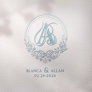 Flower Wedding Monogram Digital Download, SVG, Wedding Logo Design With ...