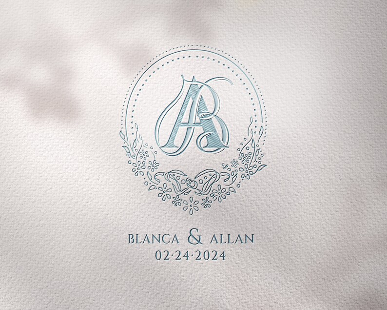 Flower Wedding Monogram Digital Download, SVG, Wedding Logo Design With ...