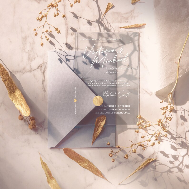 Beautiful Acrylic Transparent Card Mockup, PSD Acrylic Invitation ...