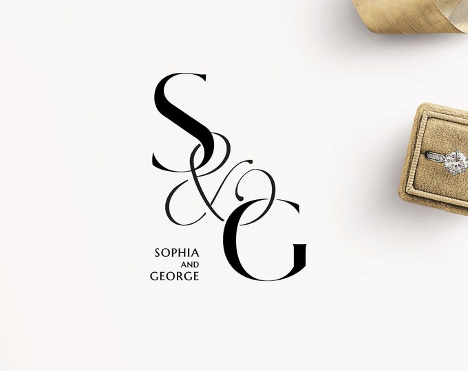 Modern Wedding Initials Monogram Logo Design (digital Download) - Etsy