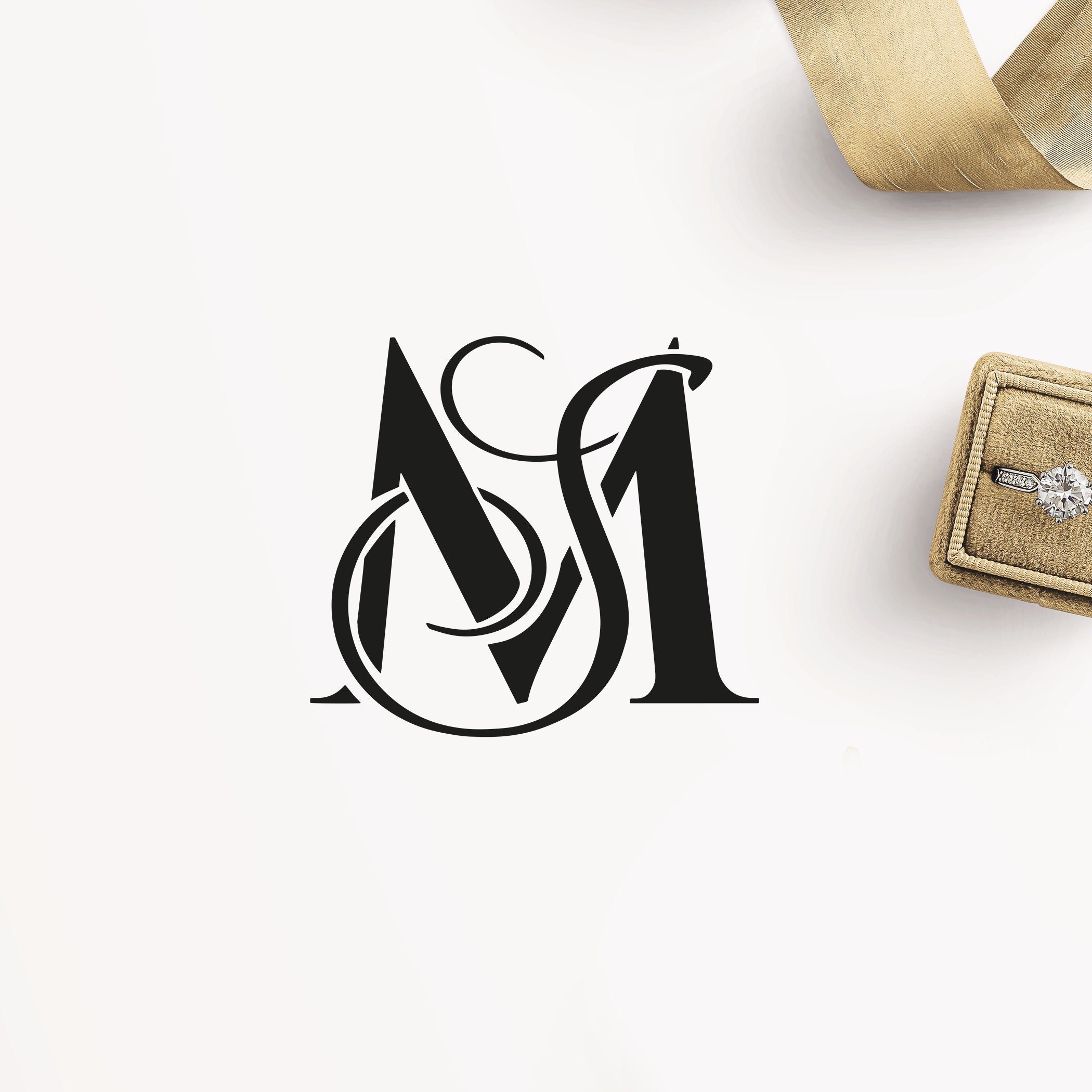 Modern Wedding Monogram Logo, Two Letters Logo, Minimalist Wedding ...