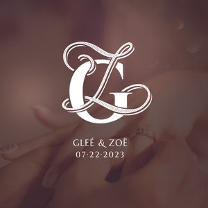 Modern Wedding Monogram Logo, Two Letters Logo, Minimalist Wedding ...