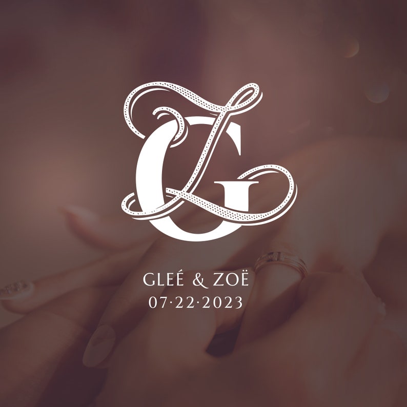 Modern Wedding Monogram Logo, Two Letters Logo, Minimalist Wedding ...