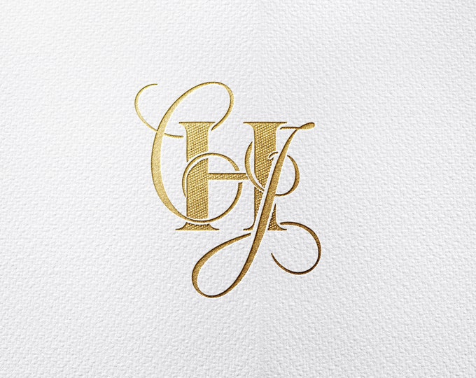 3 Letter Wedding Monogram, Three Letters Monogram Logo, 3 Letters ...