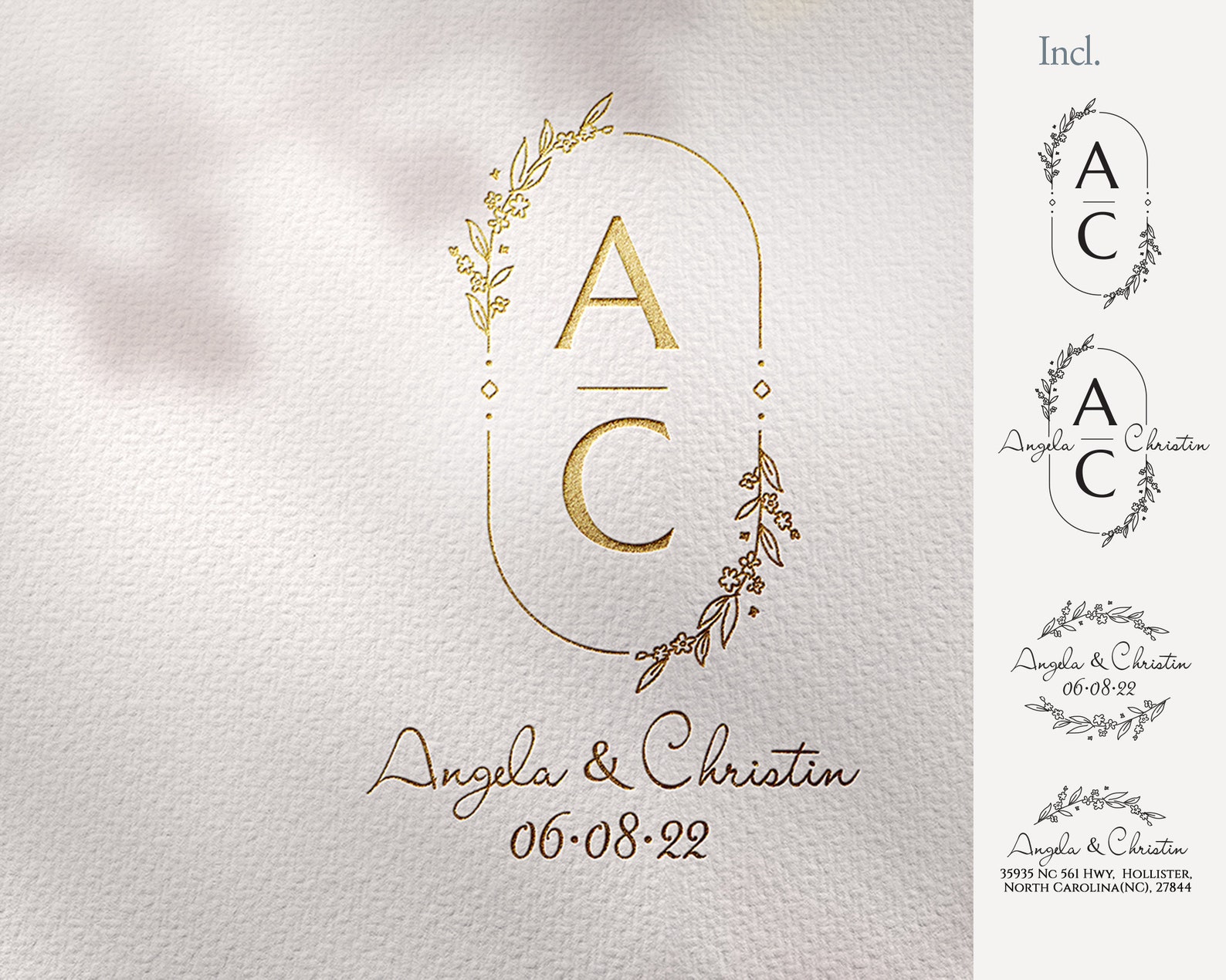 WEDDING Monogram Set Monogram Logo Set Wedding Logo Wedding - Etsy