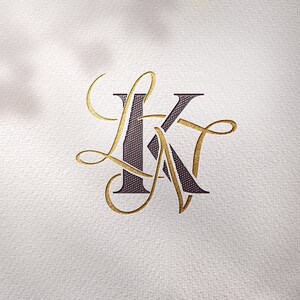 3 Letter Colorful Wedding Monogram, 3 Letters Monogram Logo With Colors ...