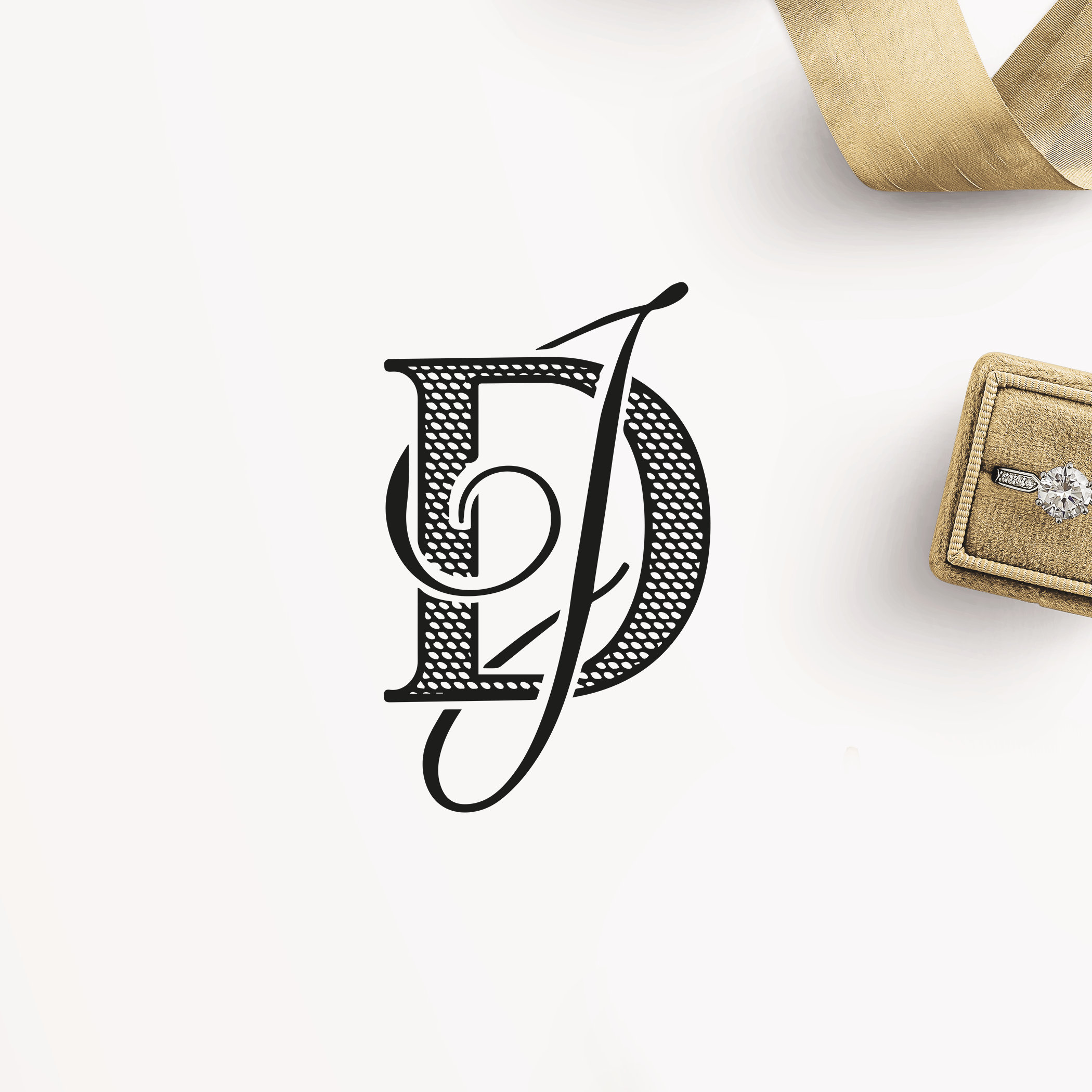 Modern Wedding Monogram Logo, Two Letters Logo, Minimalist Wedding ...