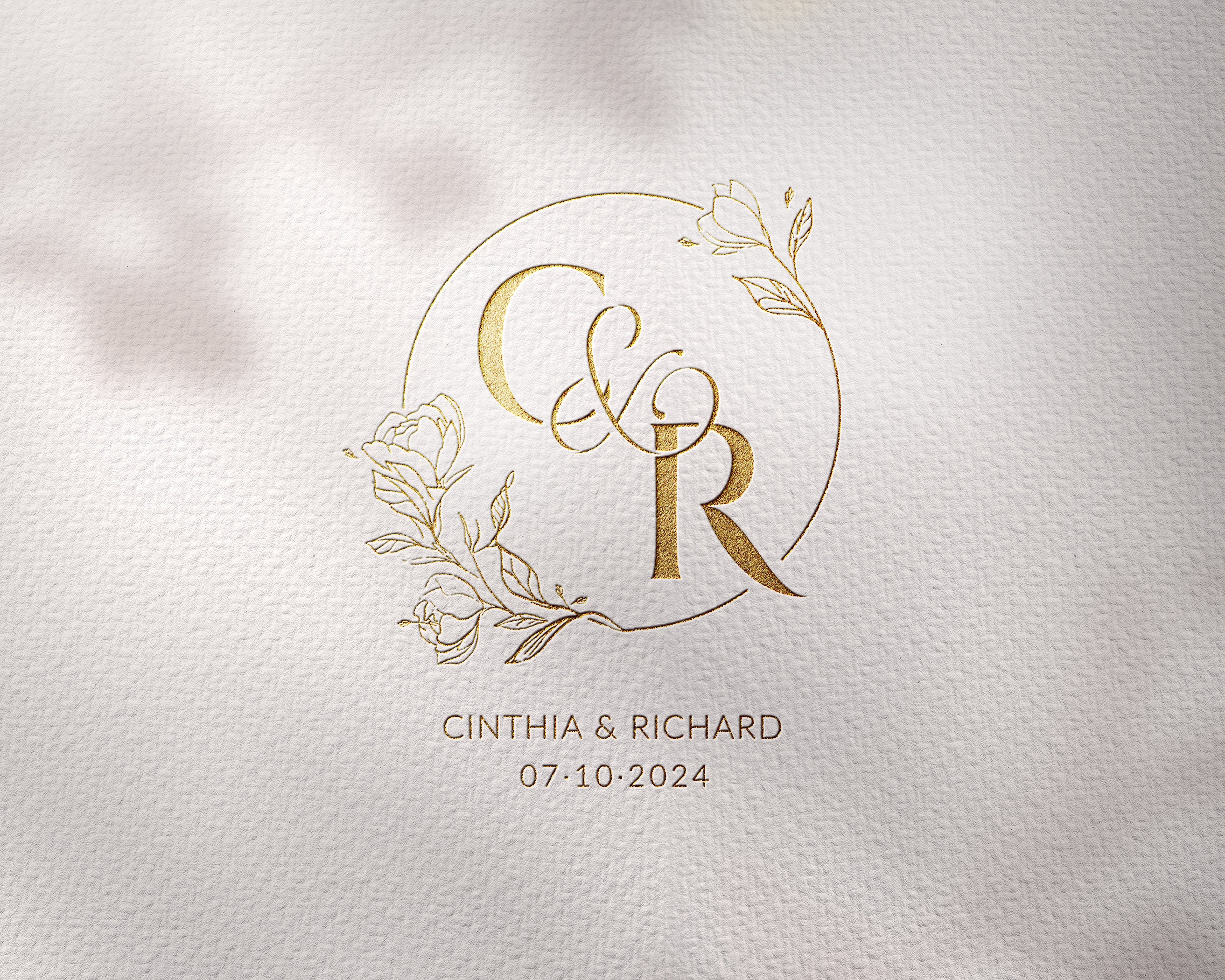 Elegant Wedding Monogram in Flower Circle, Two Letters Logo, Wedding ...