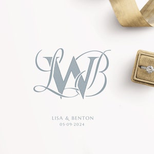 3 Letter Wedding Monogram, Three Letters Monogram Logo, 3 Letters ...