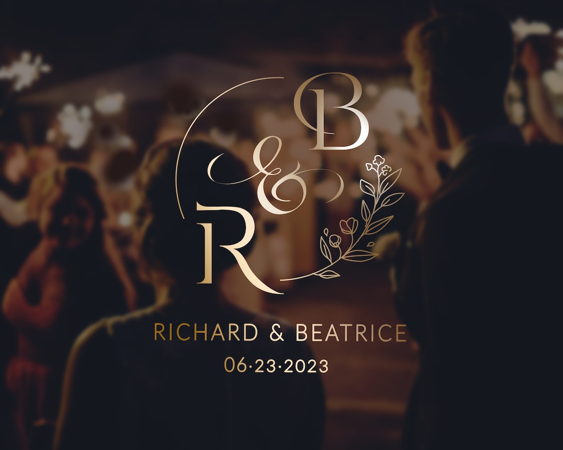Elegant WEDDING Logo, Modern Wedding Monogram, Monogram Logo With ...