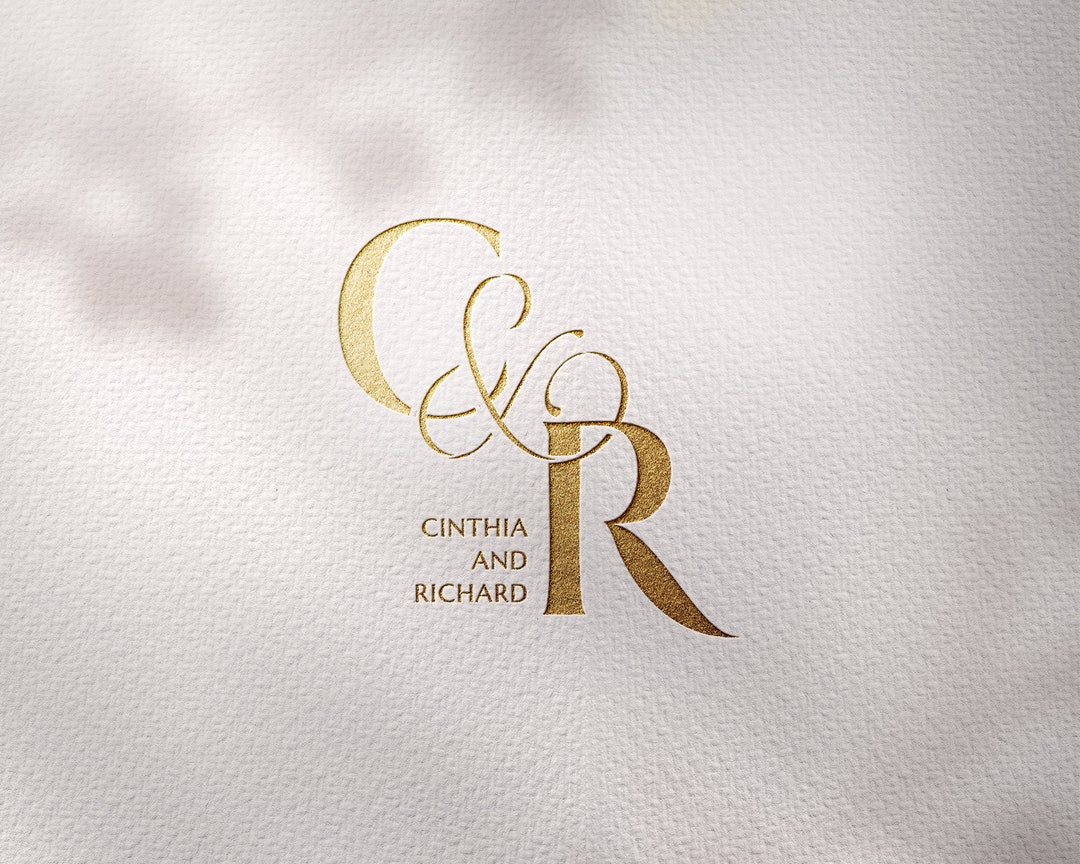Luxury Wedding Monogram Minimalist Logo, Wedding Monogram Digital Download, Customize Wedding ...
