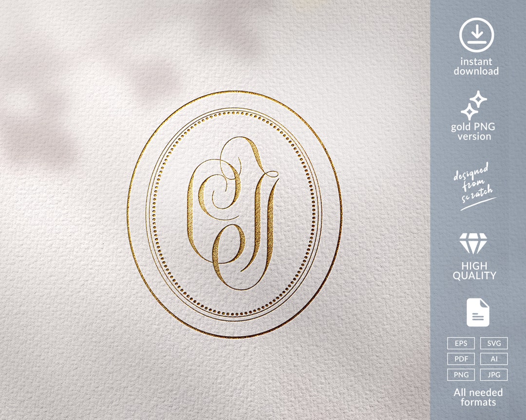 2 Letters Monogram CJ • Cj Logo • INSTANT Download • CJ Wedding ...