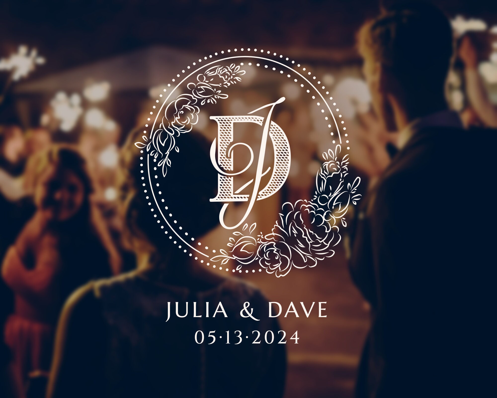 WEDDING Monogram, Monogram Logo, Wedding Logo, Flowers, Wedding ...